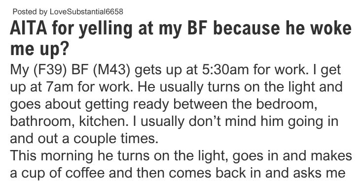 AITA for yelling at my BF because he woke me up?